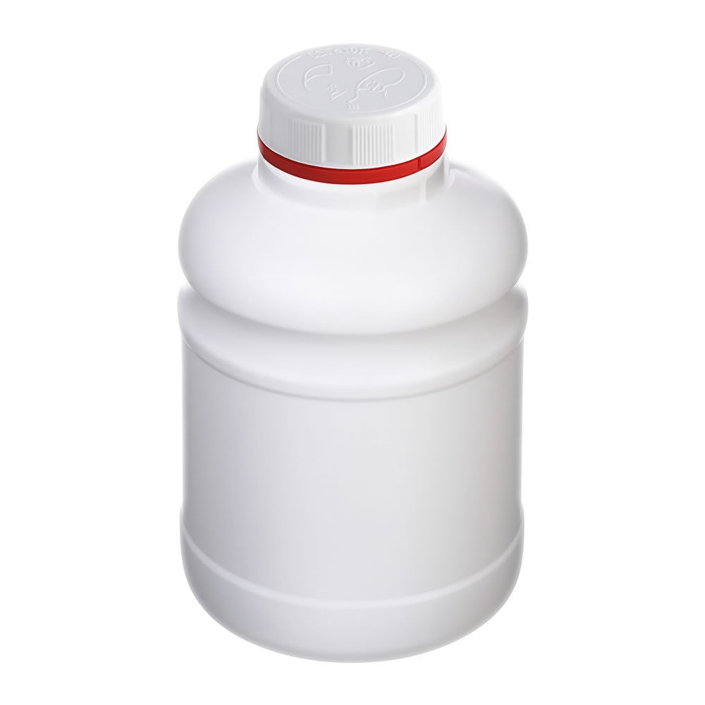 500ml White Fluorinated HDPE Plastic Bottle & 42mm TE Cap