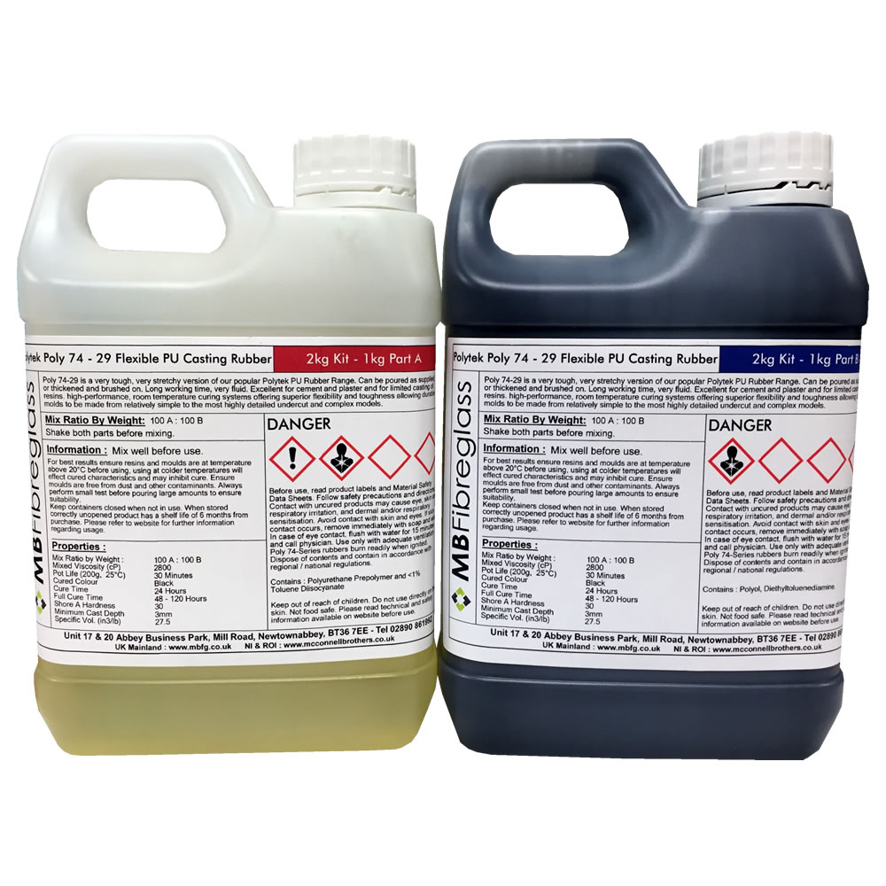 Polytek Poly 74-29 Flexible Polyurethane Rubber for Concrete Casting