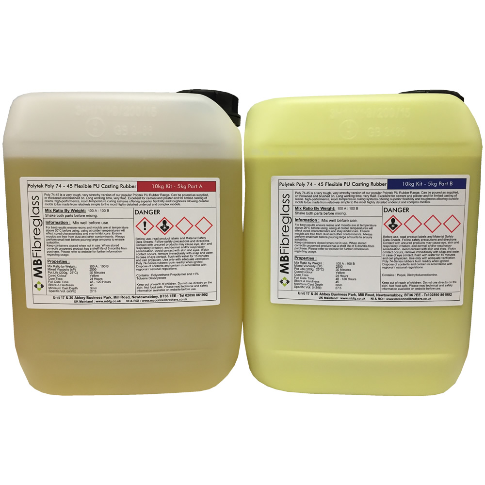 Polytek Poly 74-45 Flexible Polyurethane Rubber for Concrete Casting ...