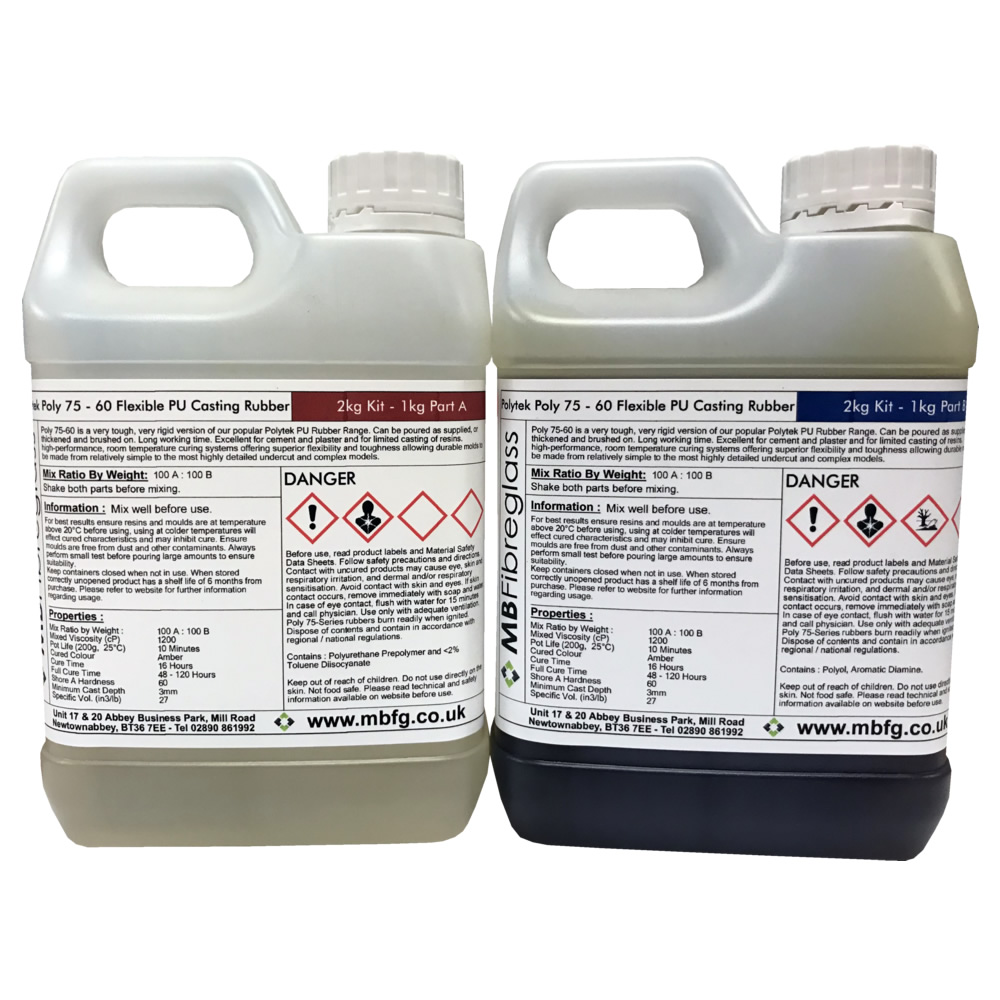 Polytek Poly 75-60 Firm Polyurethane Rubber for Concrete Casting