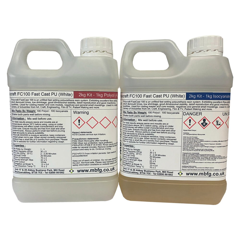 Polycraft FC100 (White) Fast Cast Paintable Polyurethane Liquid Plastic ...